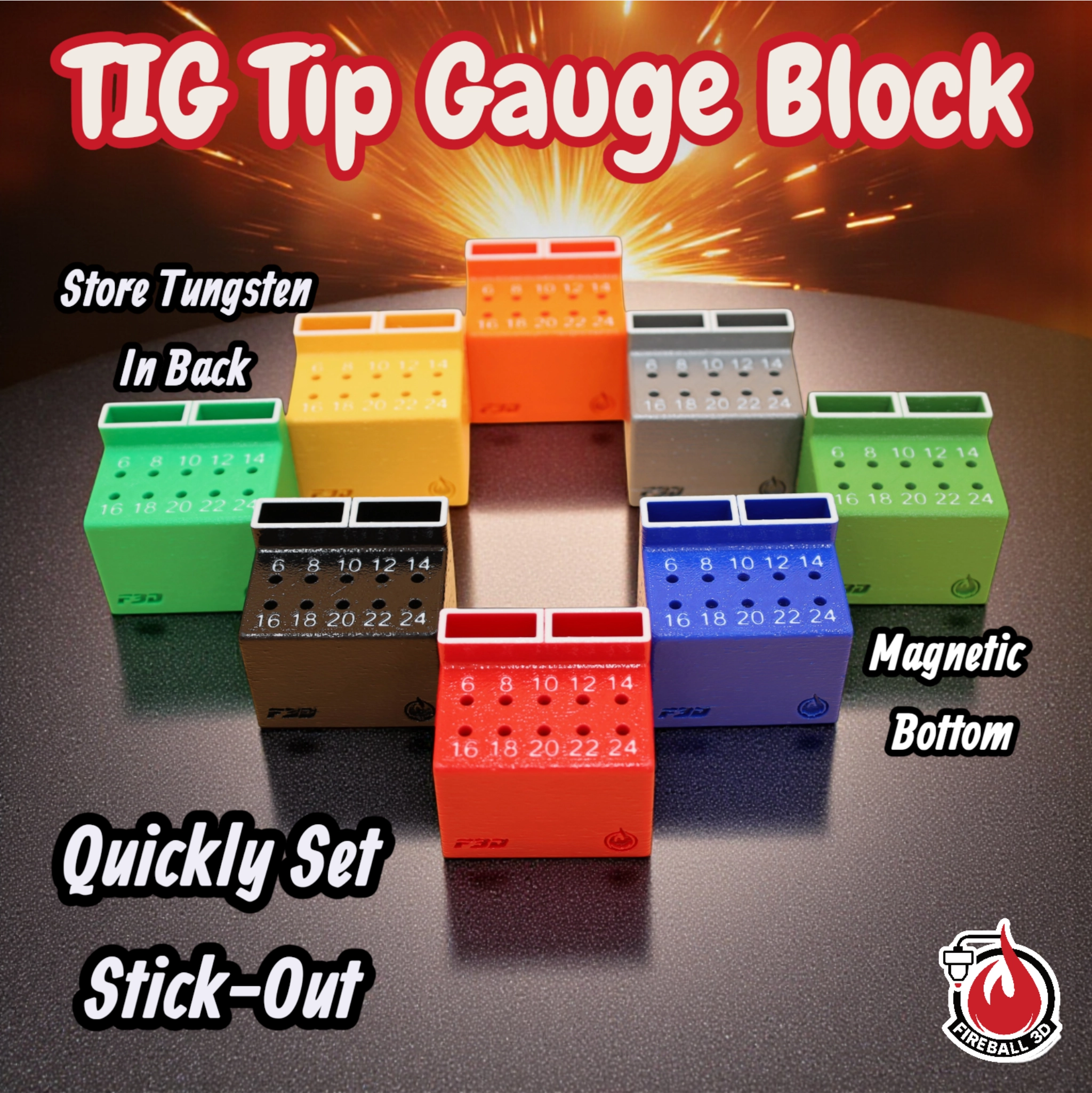 Fireball 3D | Tungsten Stick-Out Gauge for TIG Welding Torch | Fireball ...